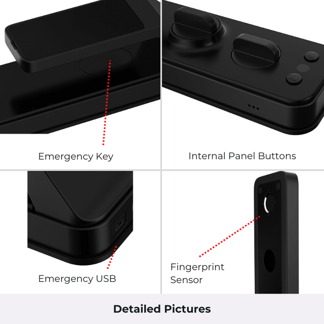 5-in-1 Smart Front Door Lock Push/Pull with Bluetooth Fingerprint ...