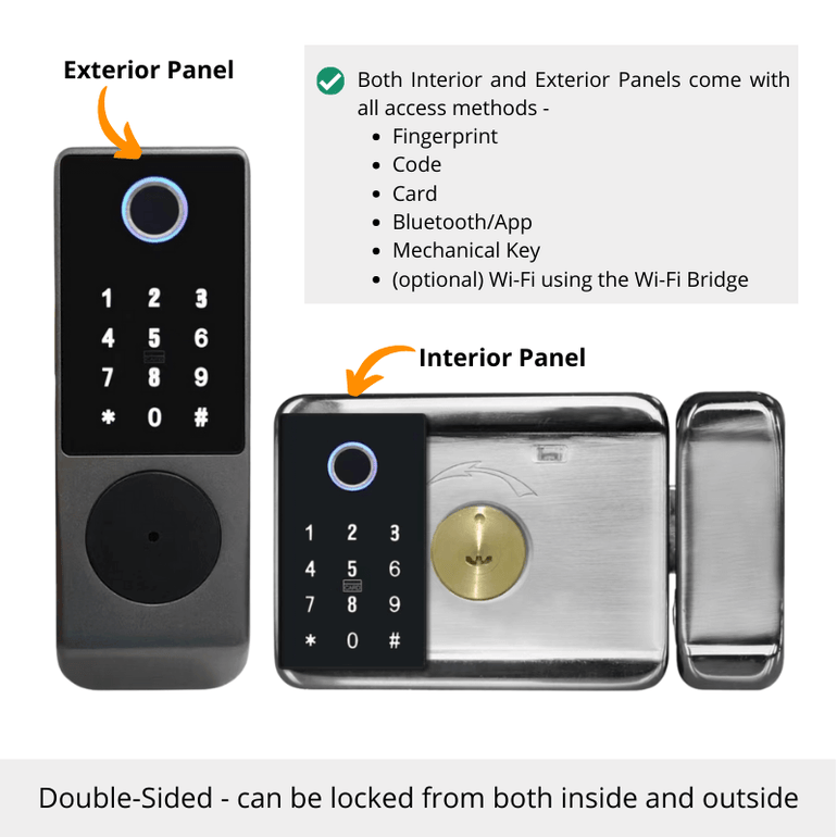 Double-Sided Smart Door Locks with Fingerprint, Code, Bluetooth & App ...