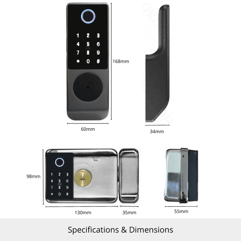 Double-Sided Smart Door Locks with Fingerprint, Code, Bluetooth & App ...